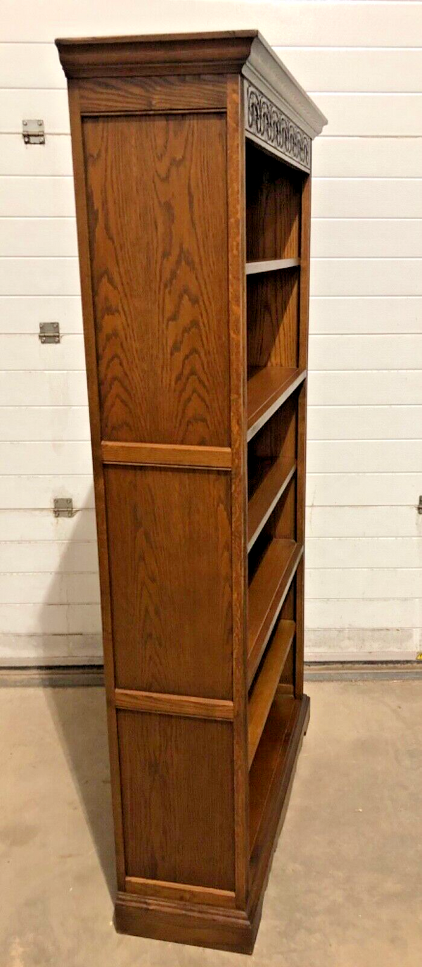 000854....Handsome Carved Oak Bookcase / Old Charm Bookcase ( sold ...