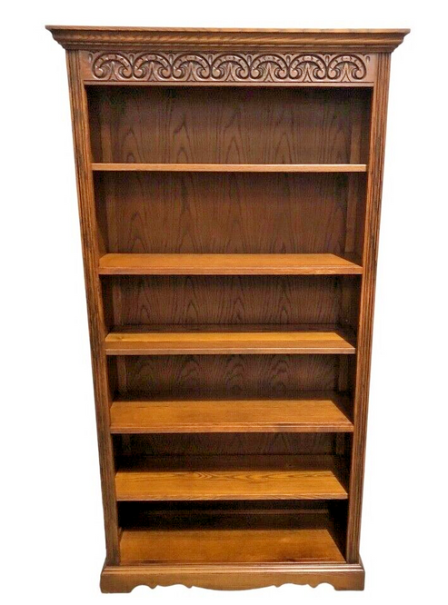 000854....Handsome Carved Oak Bookcase / Old Charm Bookcase ( sold ...