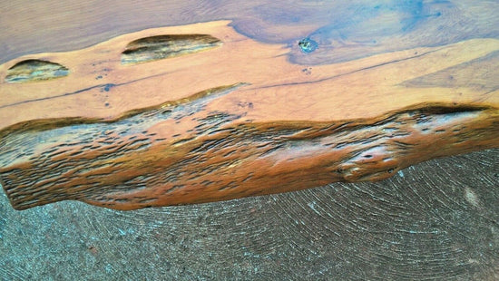 Stunning Retro Coffee Table Solid Yew Wood Top – Ipplepen Interiors