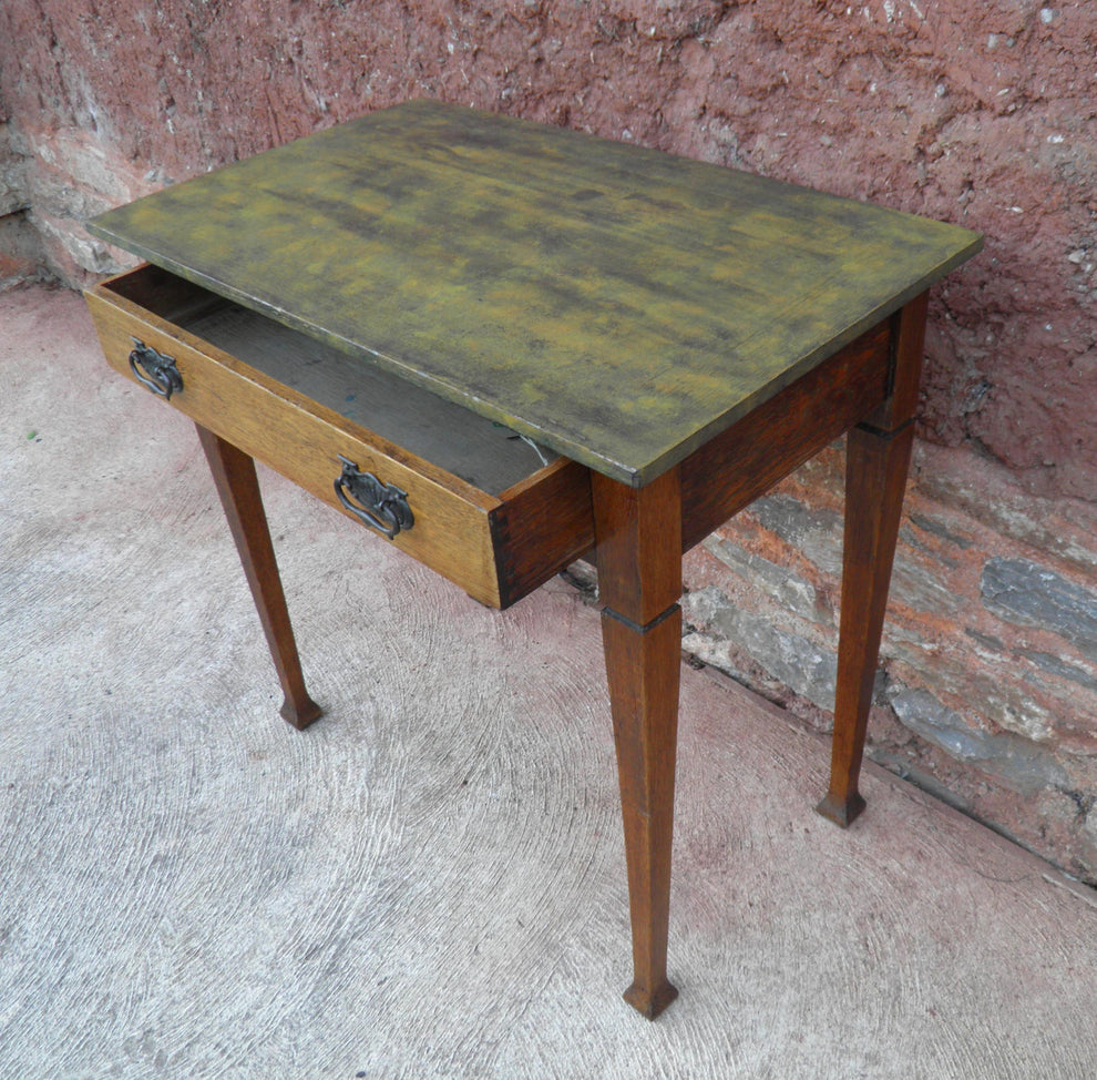 Arts And Crafts Oak Writing Table / Side Table – Ipplepen Interiors