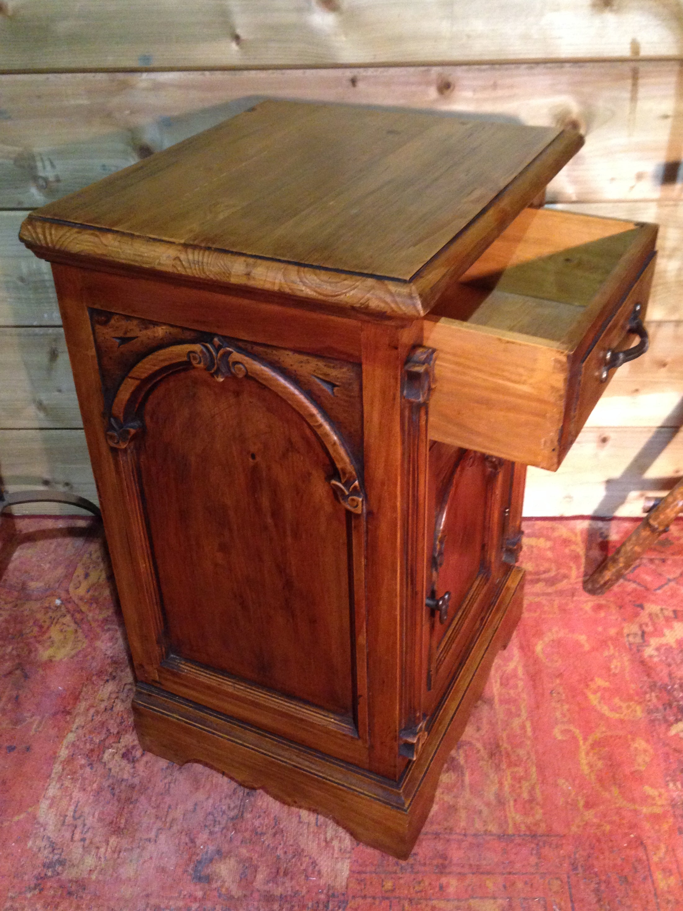211.....Vintage Gothic Style Bedside Cabinet / Pine Bedside Table SOLD ...