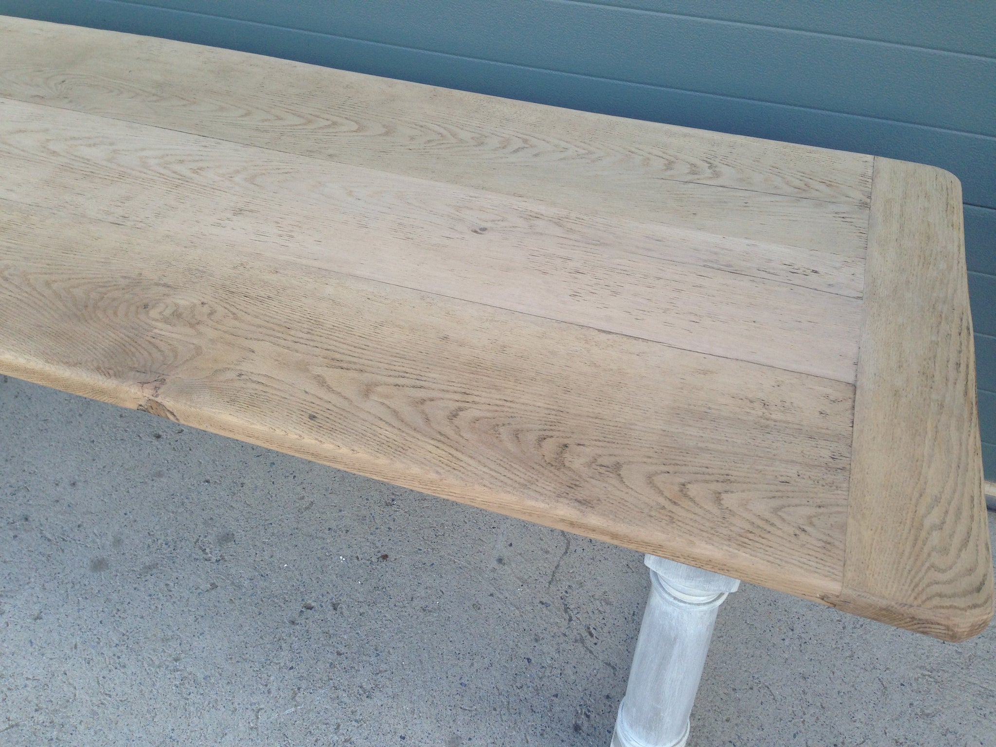 207.....Stunning Vintage Large Oak Top Dining Table / Scrub Top Farmho ...