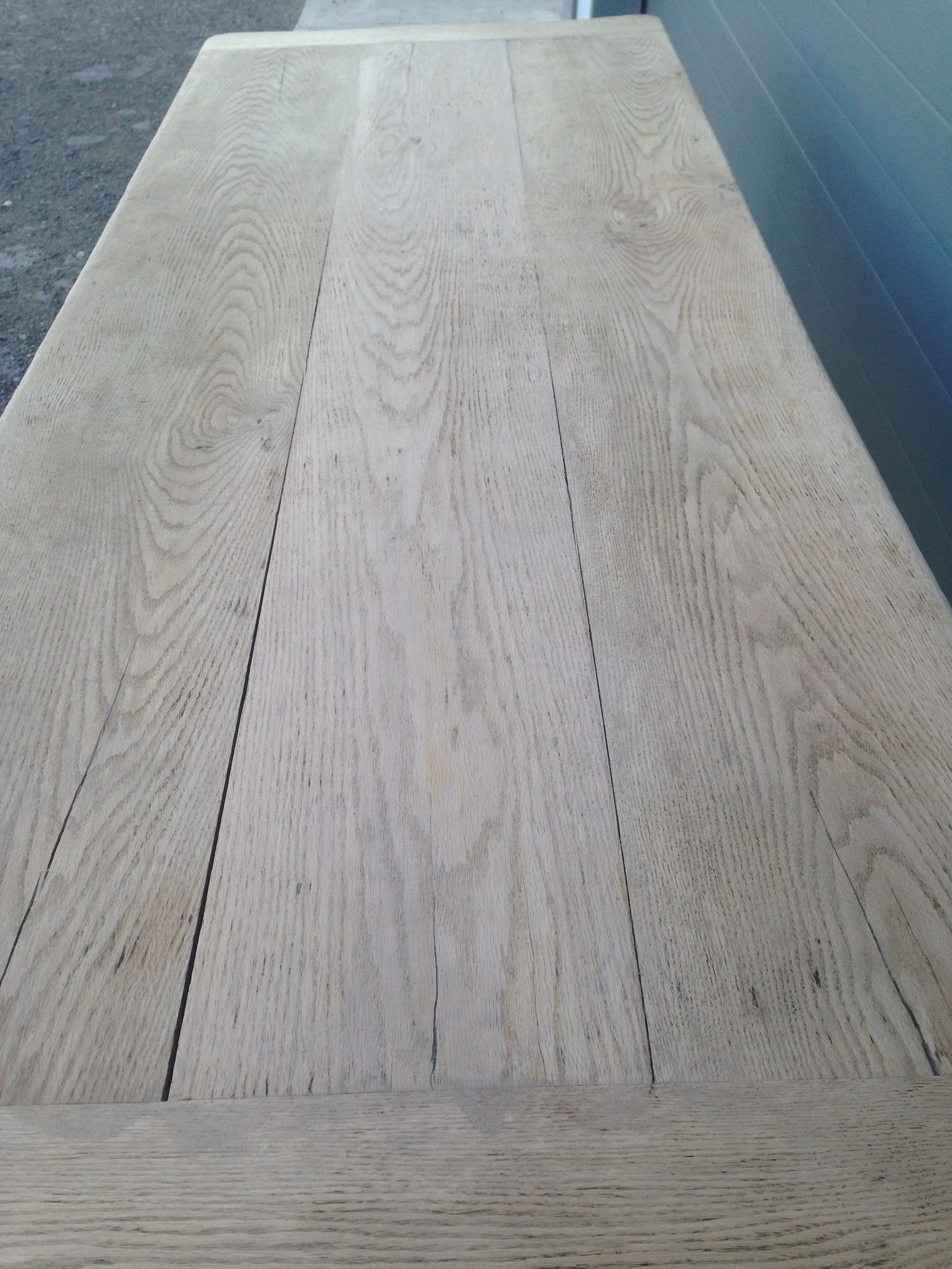 207.....Stunning Vintage Large Oak Top Dining Table / Scrub Top Farmho ...