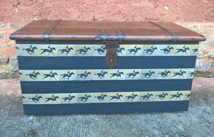 Vintage Hardwood Storage Chest - Upcycled Blanket Box - Coffee Table ...