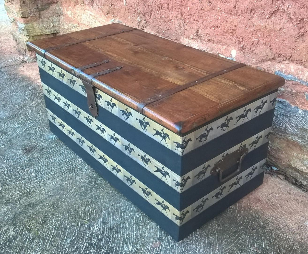 Vintage Hardwood Storage Chest - Upcycled Blanket Box - Coffee Table ...