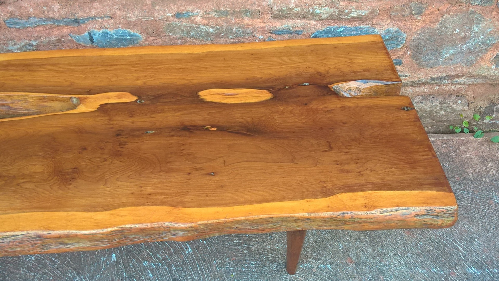 Stunning Retro Coffee Table Solid Yew Wood Top – Ipplepen Interiors