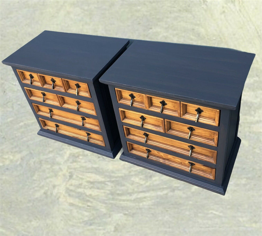 Handsome Pair Of Pine Bedside Chests / Rustic Small Chests ( SOLD ...