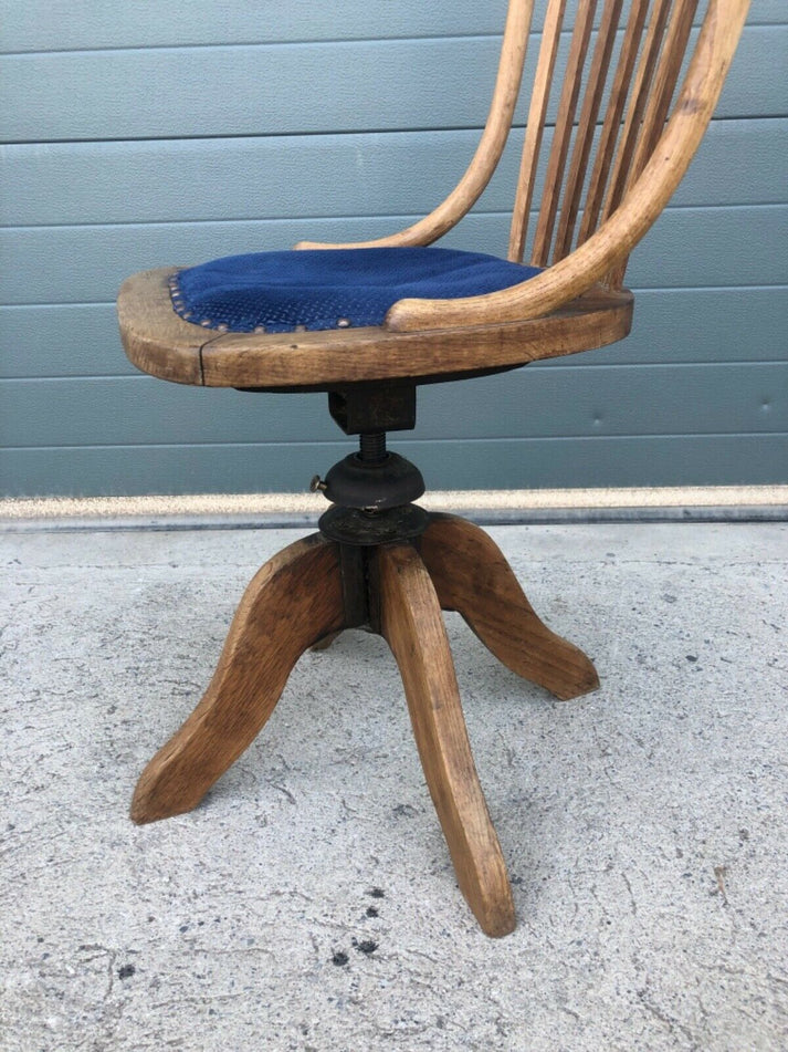 Vintage Revolving Oak Desk Chair ( SOLD ) – Ipplepen Interiors